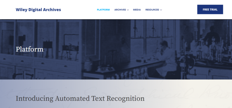 Wiley Digital Archives: platforms’ demonstration - University Library ...